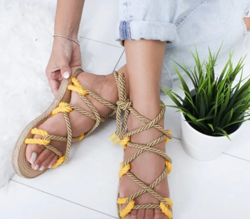 Multi Color Rope Sandals – TheQueenCollection.org